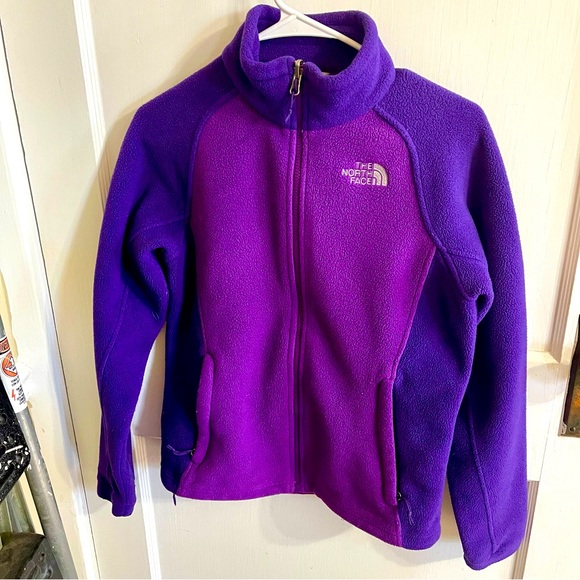 The North Face | Tops | The North Face Full Zip Two Tone Purple Fleece ...
